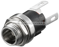 DC -runkoliitin DC jakki 2.5 / 5.5 kotelon seinään | SP-Elektroniikka