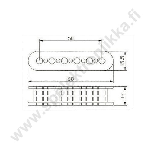 Humbucker / single runko vintage korkea pitch 50 black | SP-Elektroniikka